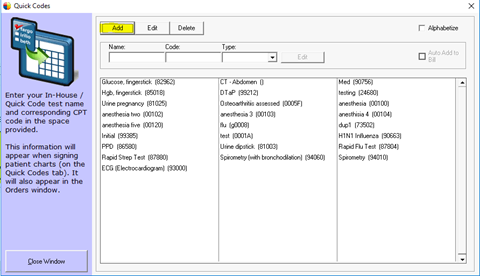 How to Add CPT Codes to Quick codes